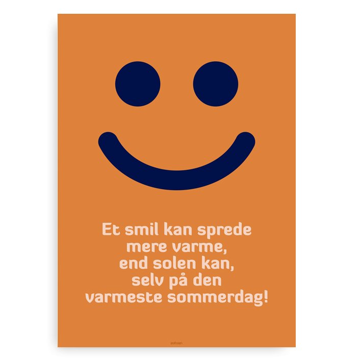 Et smil - Citatplakat - Online plakater- Posterstyle.dk